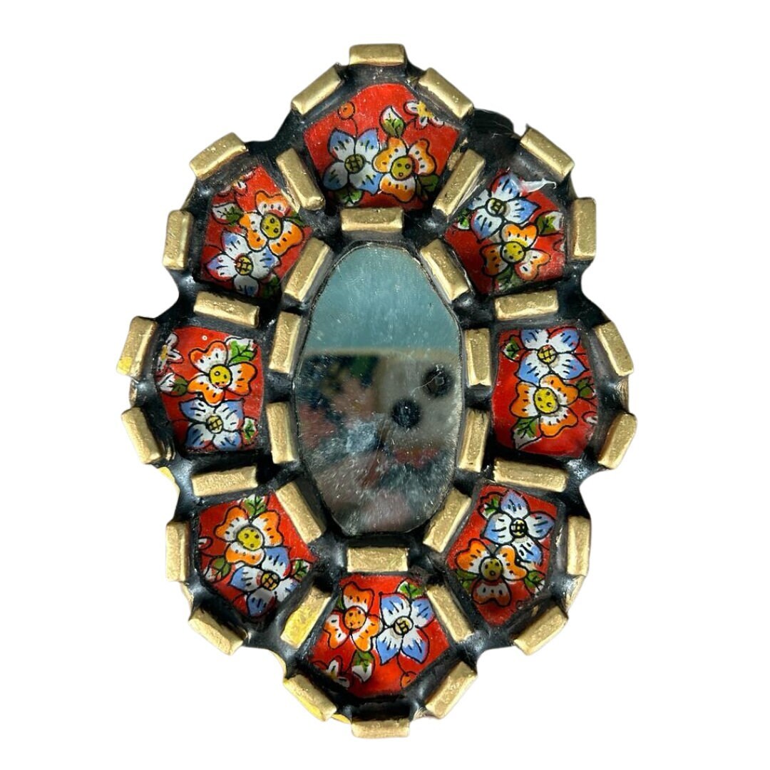 Zoeartcrafts Peruvian Red Vintage Mirror 4 Home Decor Wall Art - Etsy