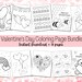 Valentine's Day Printable Coloring Page Bundle, Coloring Activities for ...