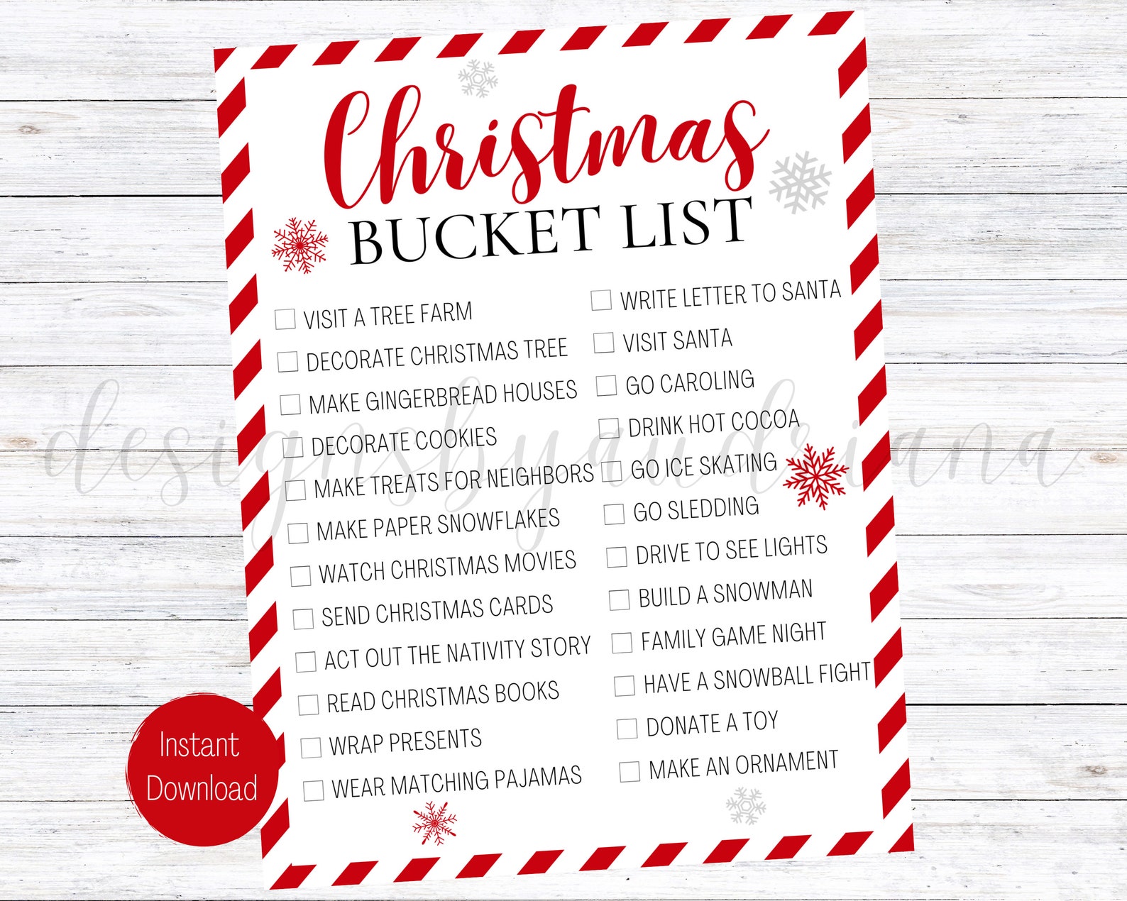 Christmas Bucket List Printable, Activities for Family, Christmas ...