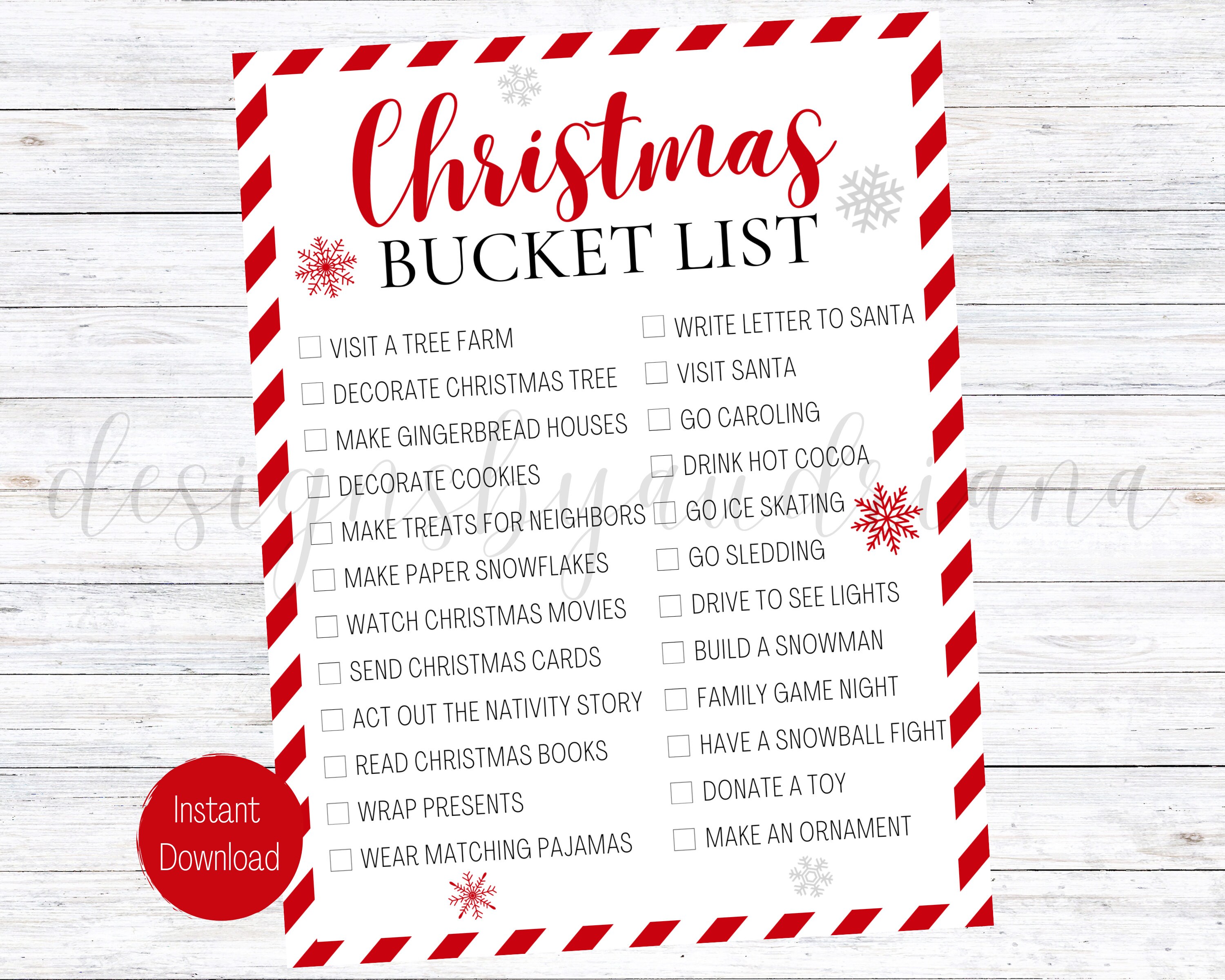 Christmas Bucket List Printable, Activities for Family, Christmas ...