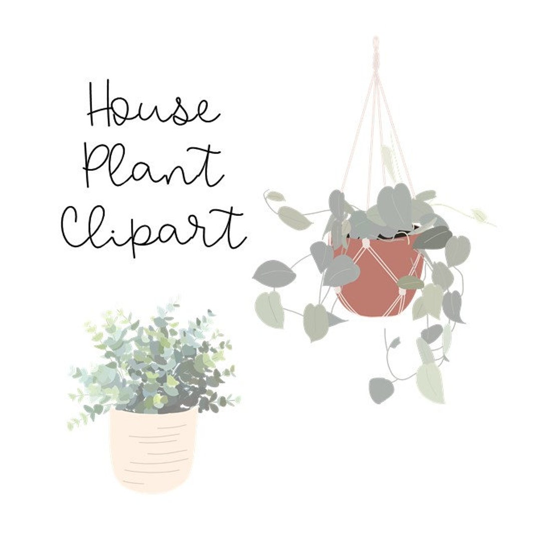 Boho House Plant Clipart - Etsy