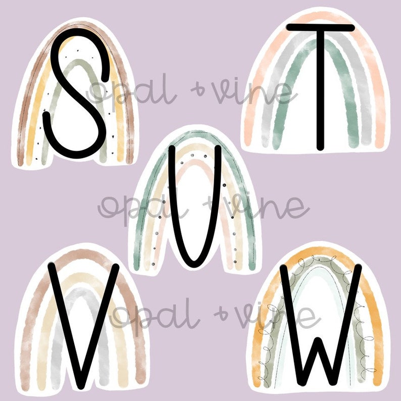 Boho Rainbow Alphabet - Etsy