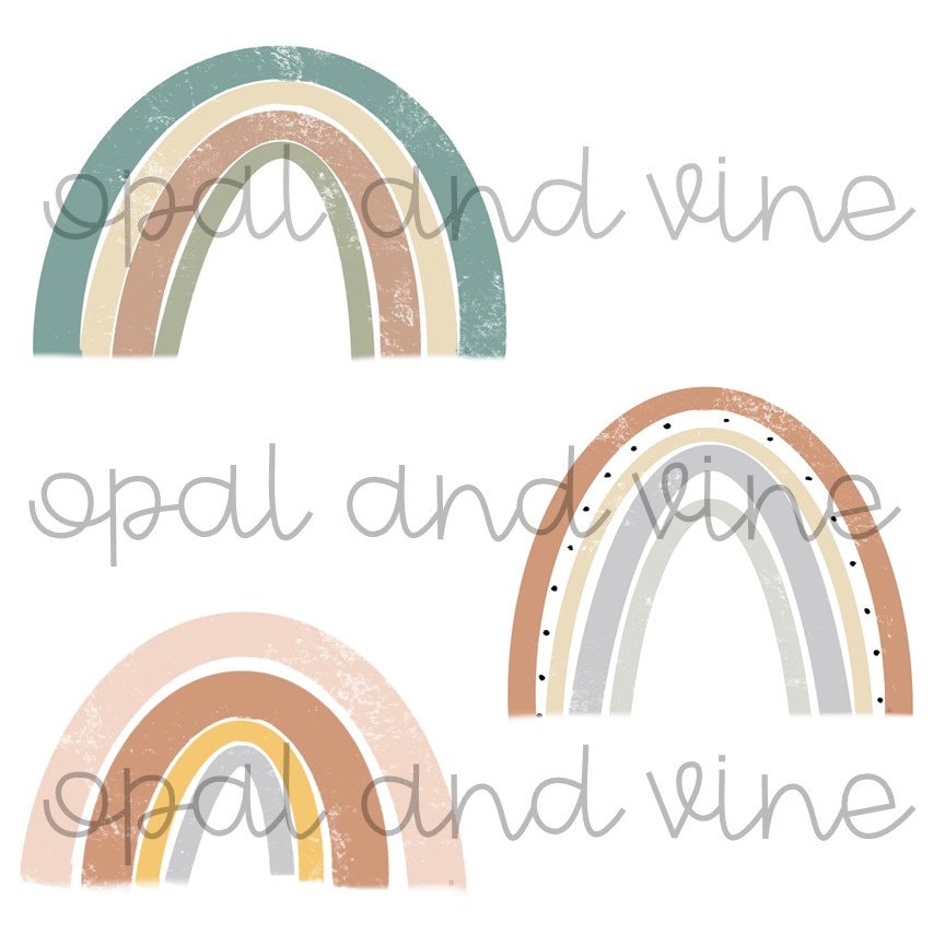 Boho Rainbow Clipart - Etsy