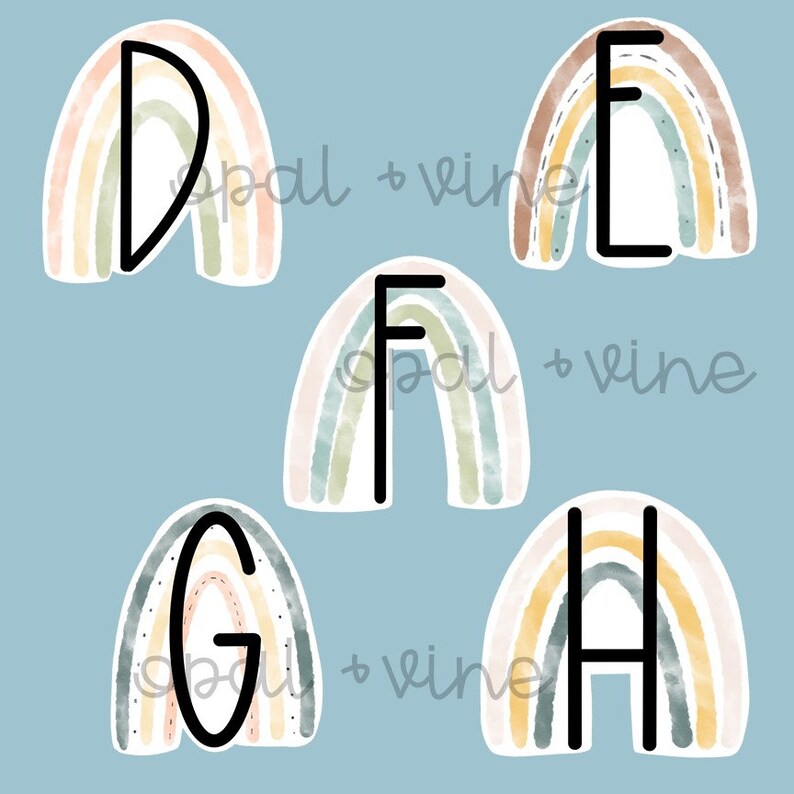 Boho Rainbow Alphabet - Etsy