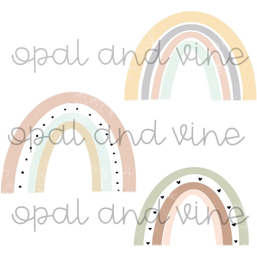 Boho Rainbow Clipart - Etsy