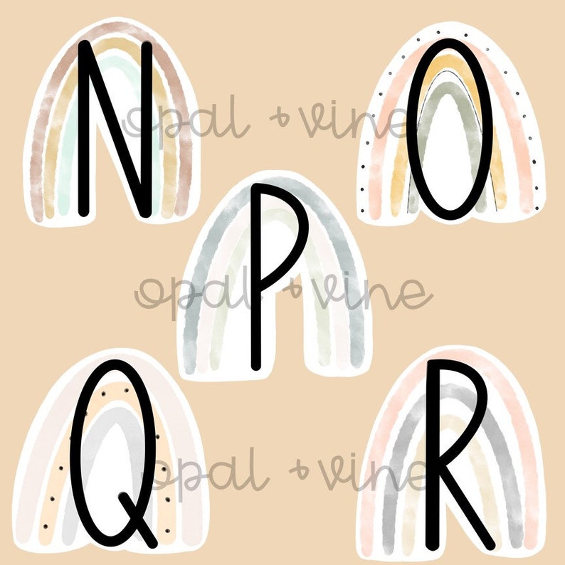 Boho Rainbow Alphabet - Etsy