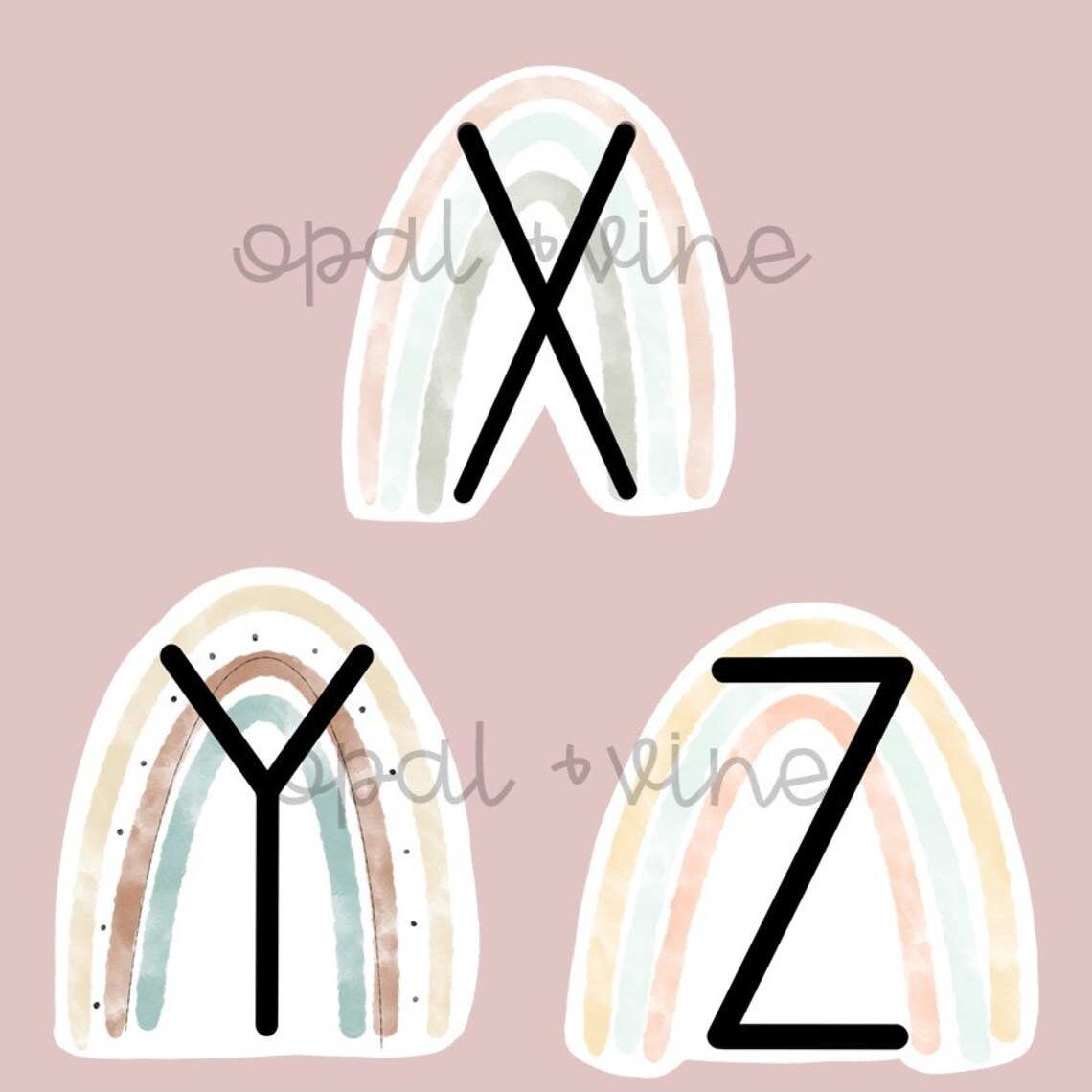 Boho Rainbow Alphabet - Etsy