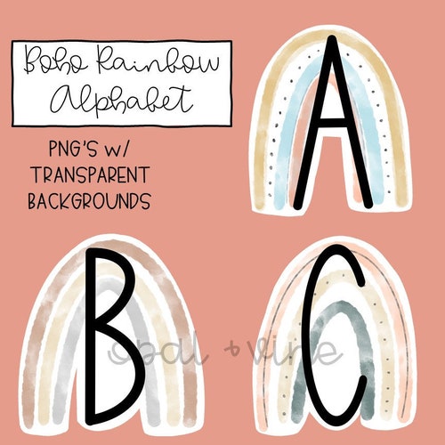 Boho Rainbow Alphabet - Etsy