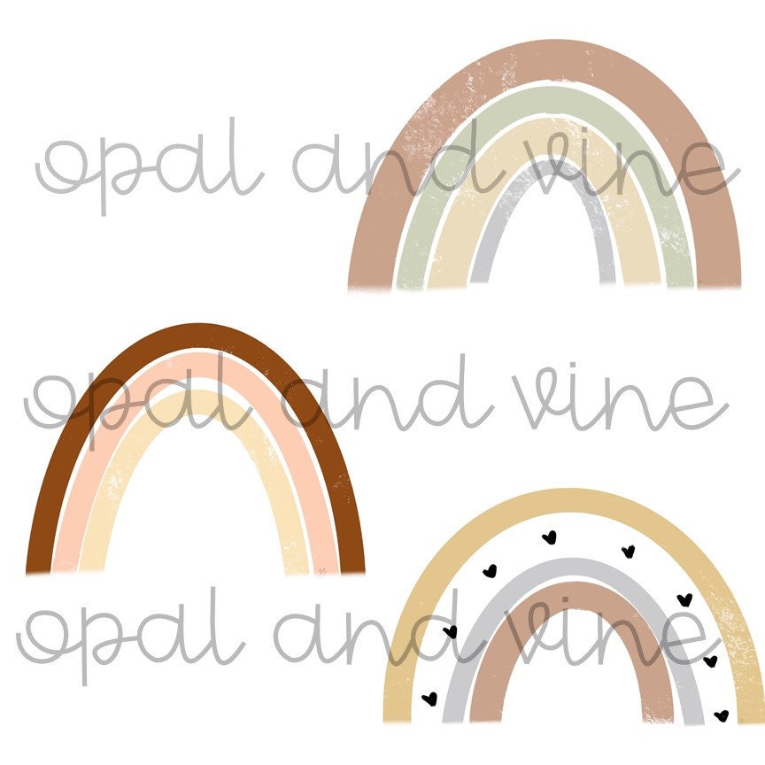 Boho Rainbow Clipart - Etsy