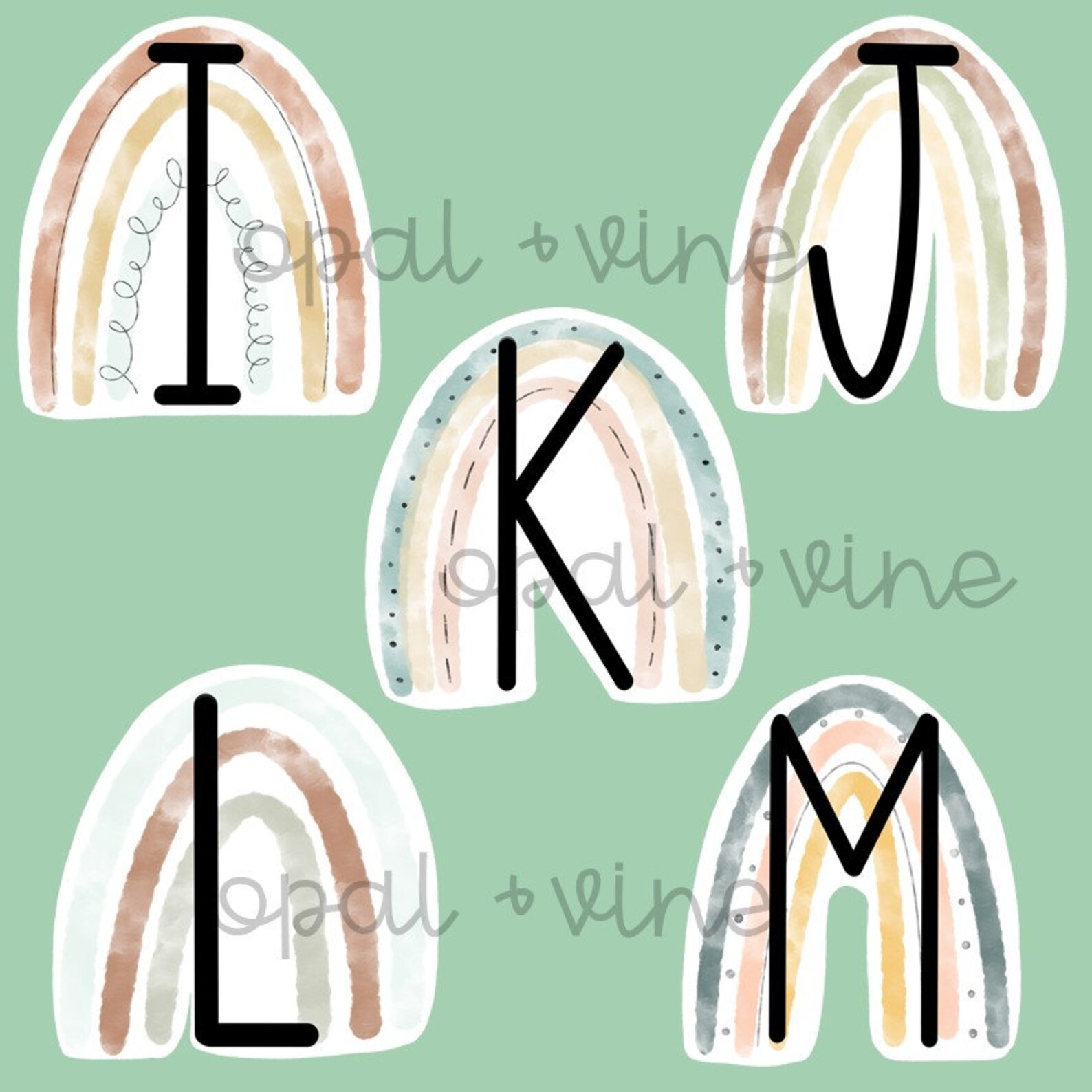 Boho Rainbow Alphabet - Etsy