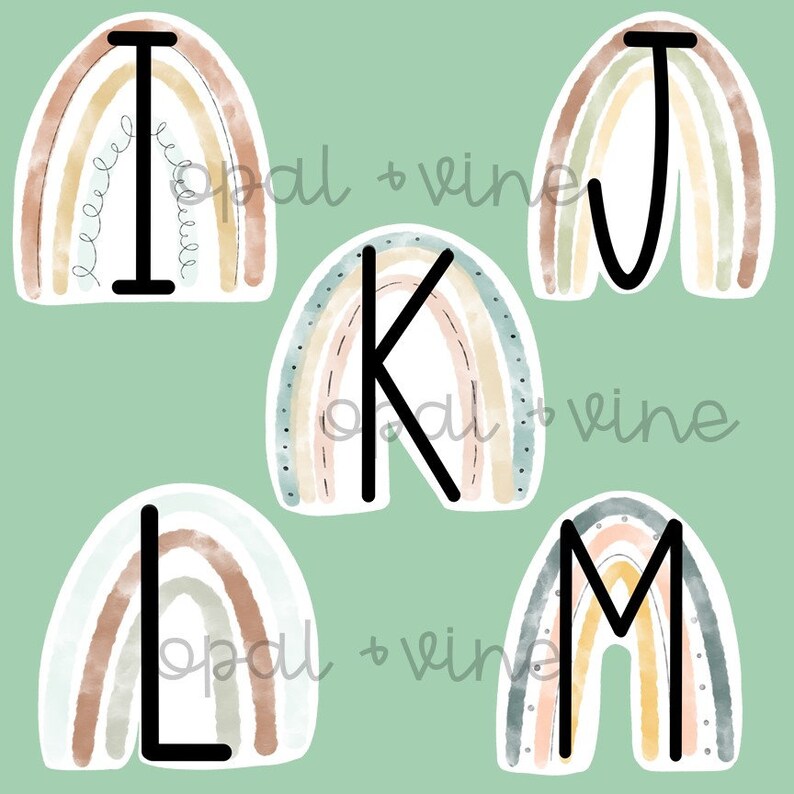 Boho Rainbow Alphabet - Etsy