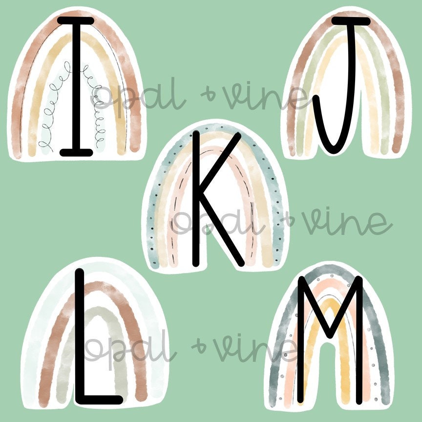 Boho Rainbow Alphabet - Etsy