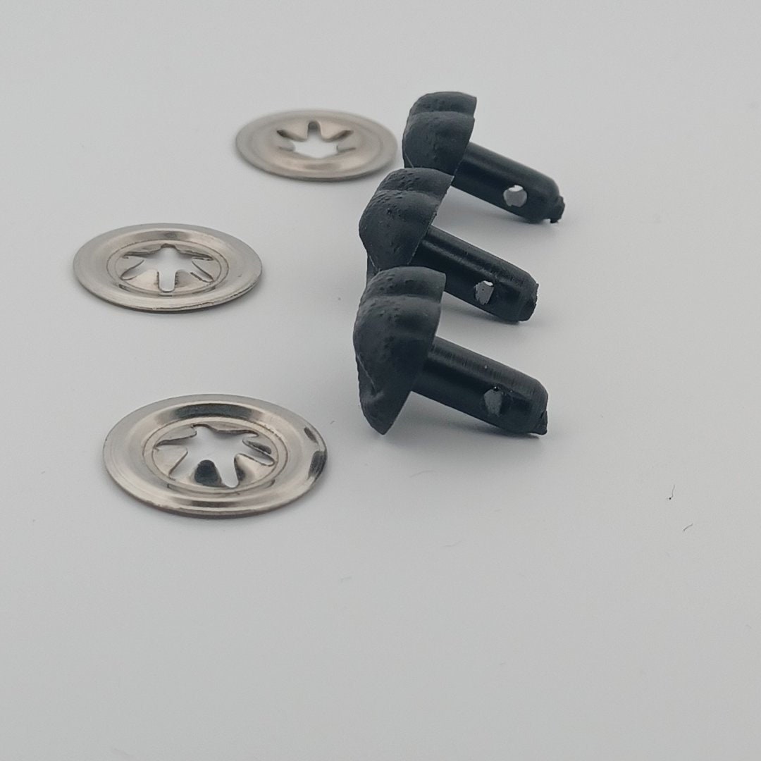 15mm Solid Black Safety Noses With Washers (3 Noses in Pack ...