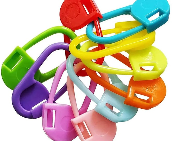 Crochet Markers Plastic Safety Pin 20 Pin Pack Multicolor Stitch Marker ...