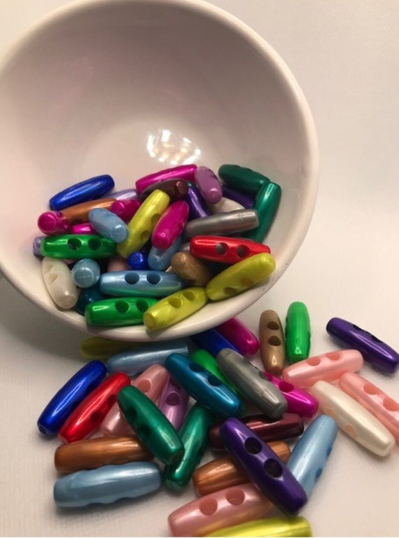 30mm Pearlescent Colored Toggle Duffle Coat Buttons 5pk | Etsy