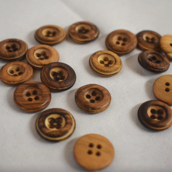 Natural Wood Buttons - Etsy UK