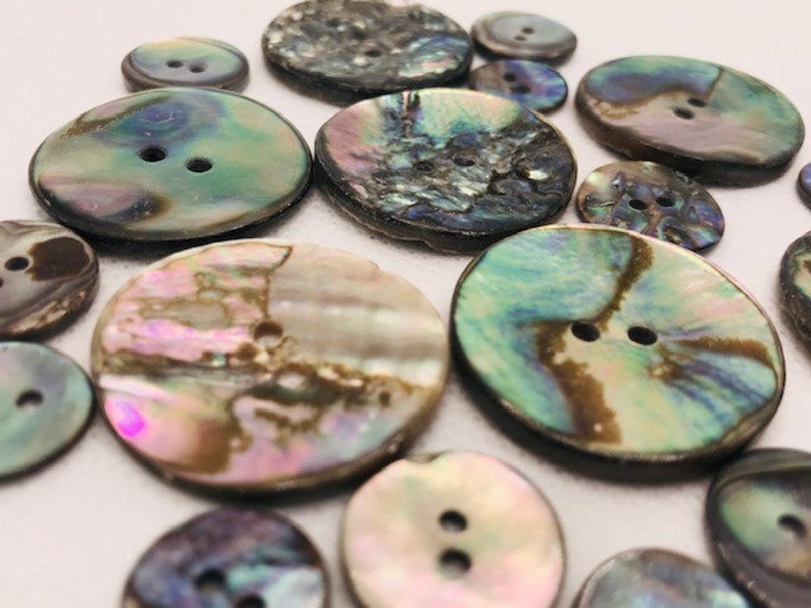 Dark Abalone Natural Shell Buttons Highest Quality Pearl - Etsy