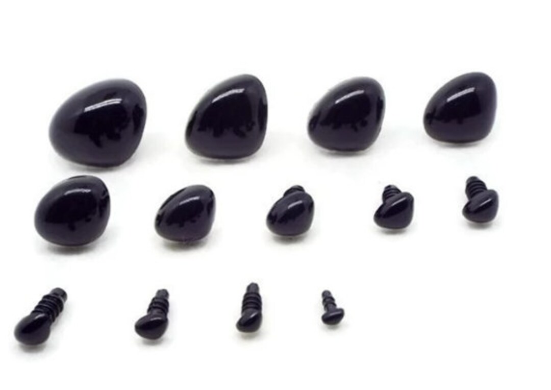 Solid Black Safety Noses With Washers - 5 Pack - 12 Sizes - Craft Nose ...