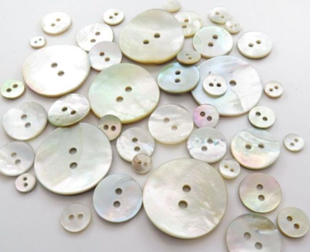 Mother of Pearl Natural Shell Buttons (5pk) - 8 Sizes Available - High ...