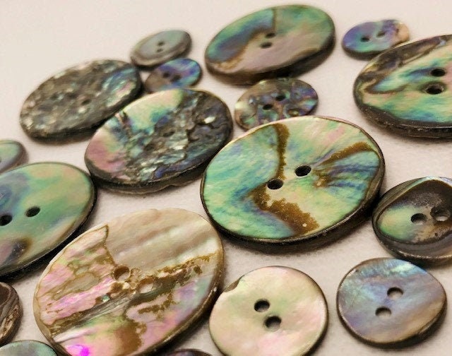Dark Abalone Natural Shell Buttons Highest Quality Pearl - Etsy