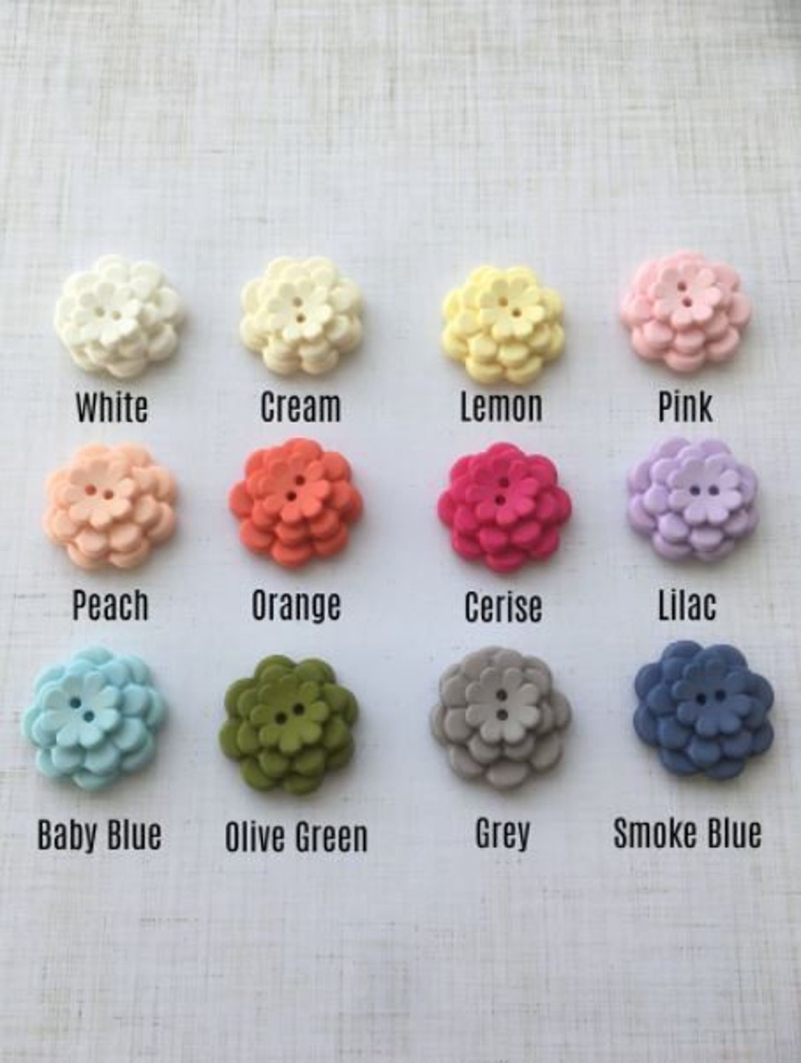 Petal Flower Shaped Buttons 3 Sizes 5pk Made in Italy - Etsy