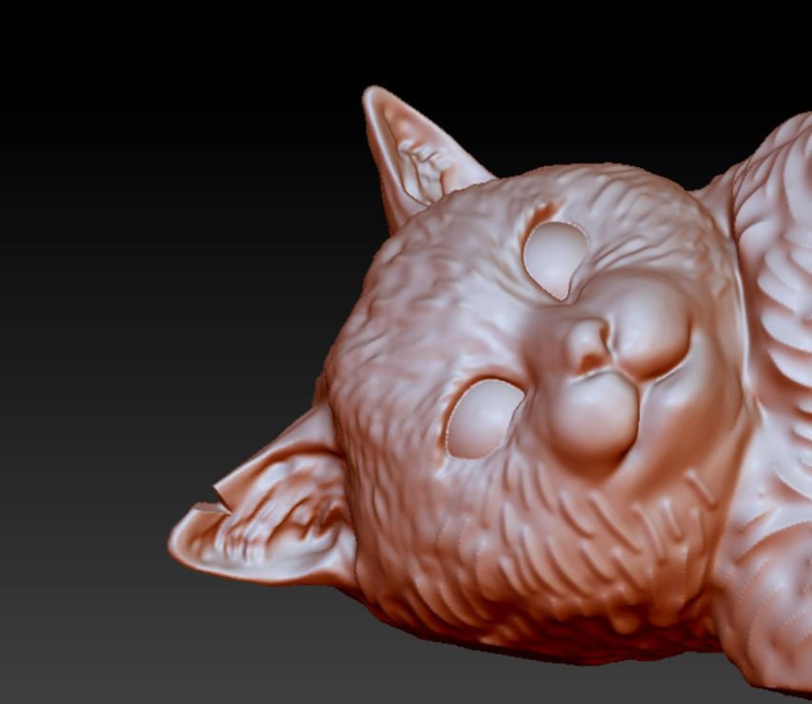 Cat stl file for 3D print Sculpture Ready to Paint cat lying | Etsy