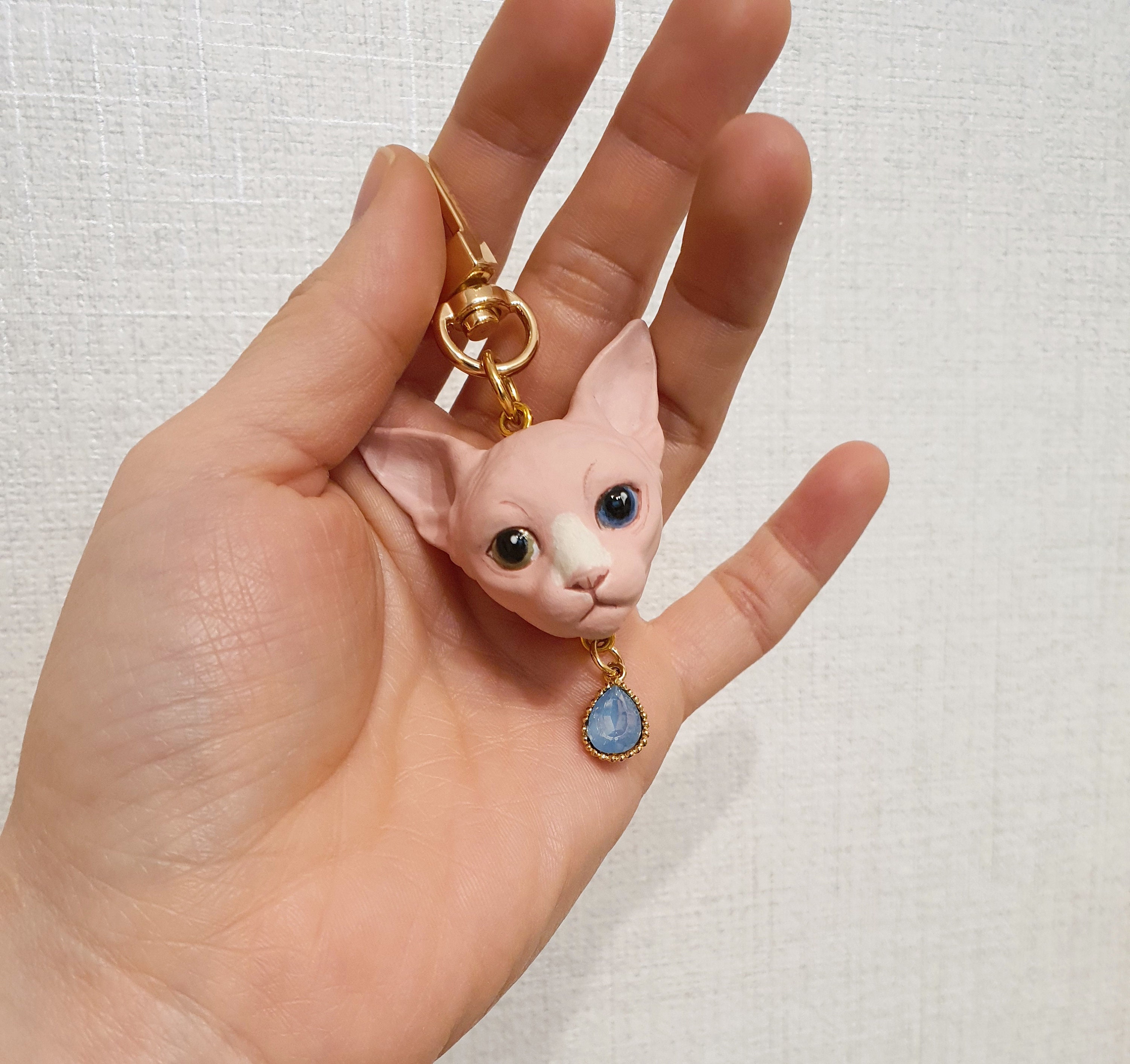 Custom Personalised Cat Keychain Make to order Hand Painted | Etsy