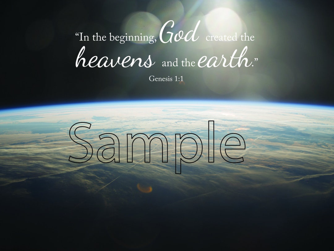 The Earth With Genesis 1:1 - Etsy