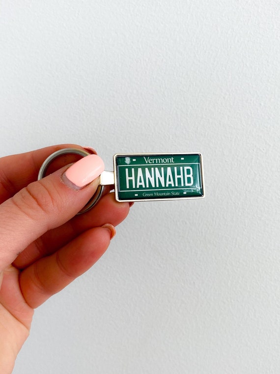 Custom Vermont License Plate Keychain Personalised Keyring - Etsy