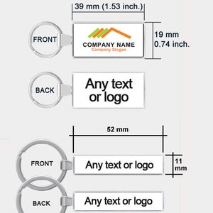 Company Logo Keyring, Business Logo Keyring, Double Sided Keyring, Your ...