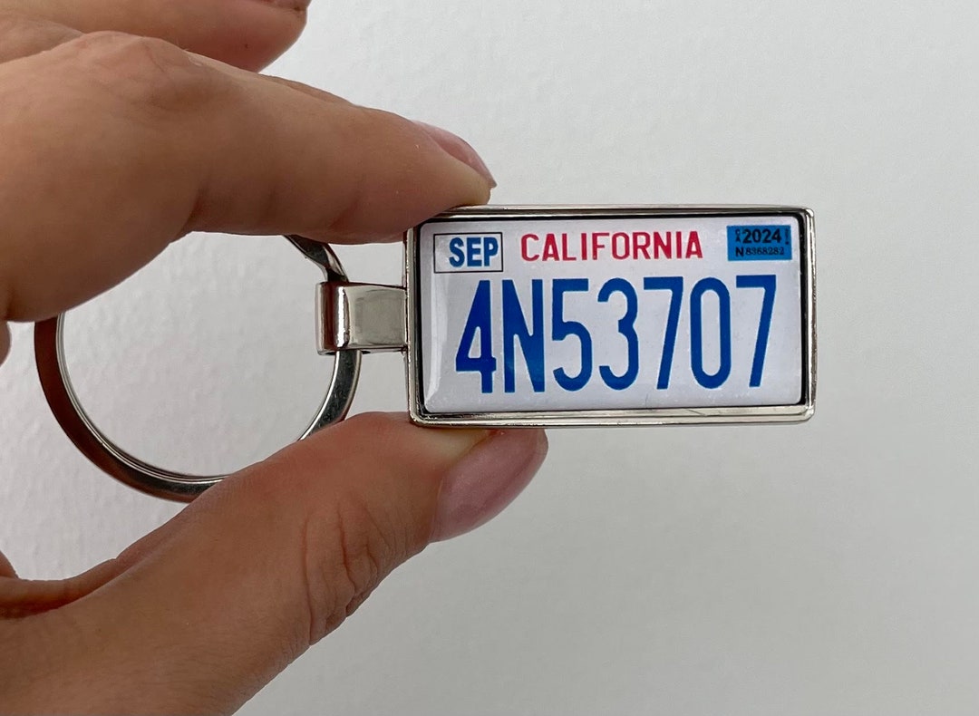 Custom Old California License Plate Keychain, Personalised California ...