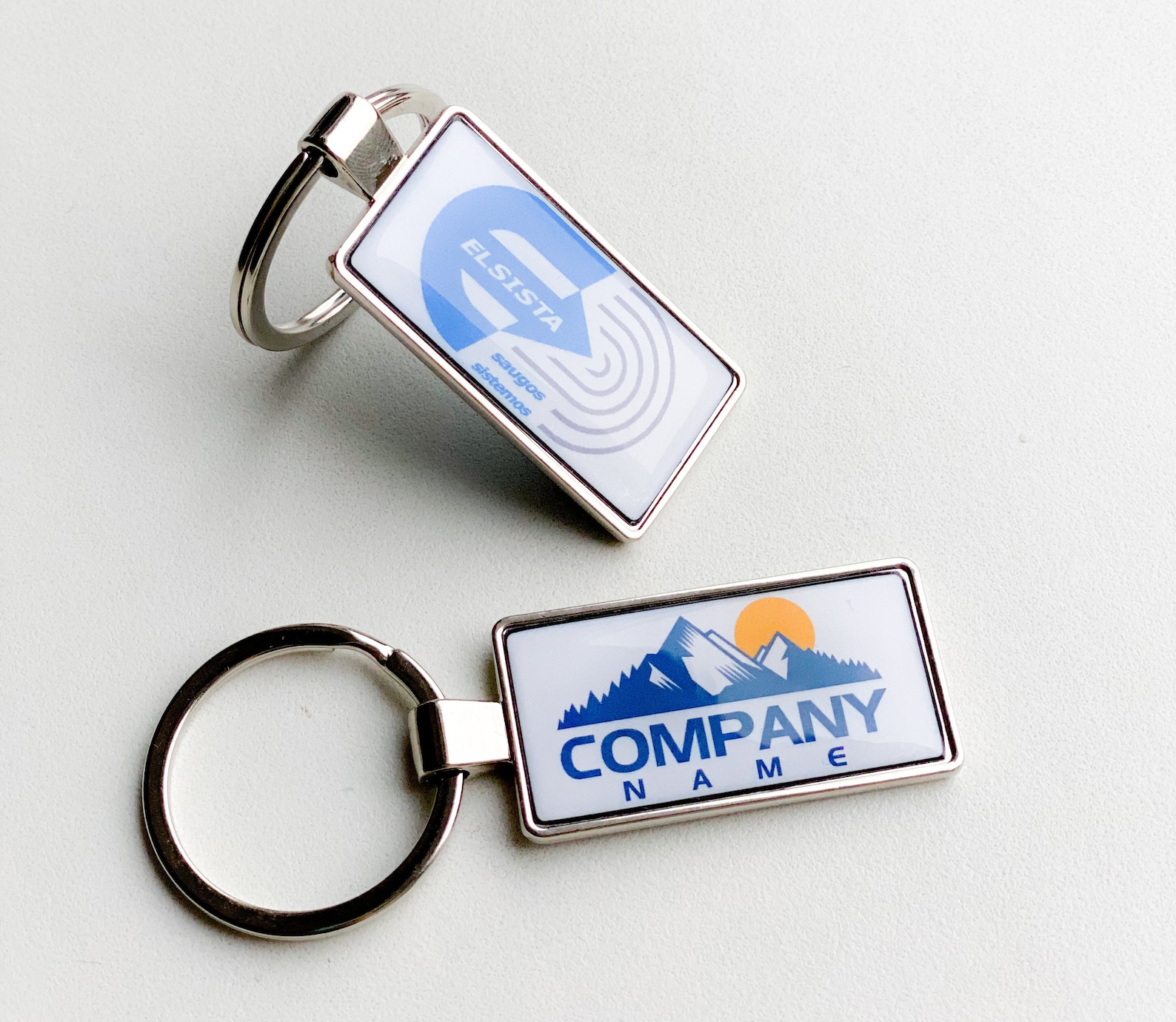 Company Logo Keyring Business Logo Keyring Double Sided - Etsy