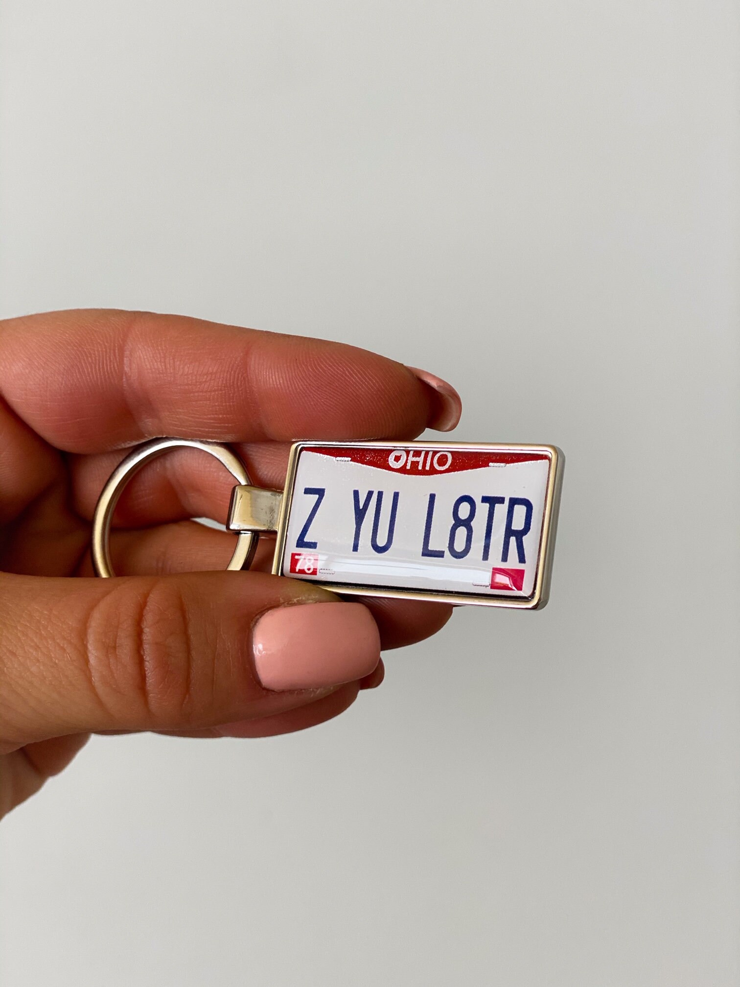 Custom Alberta License Plate Keychain, Red Alberta Keyring, Canada ...