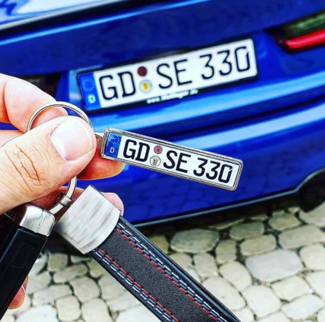 Personalized German Number Plates Keychain, Two Sided, Custom Maded ...