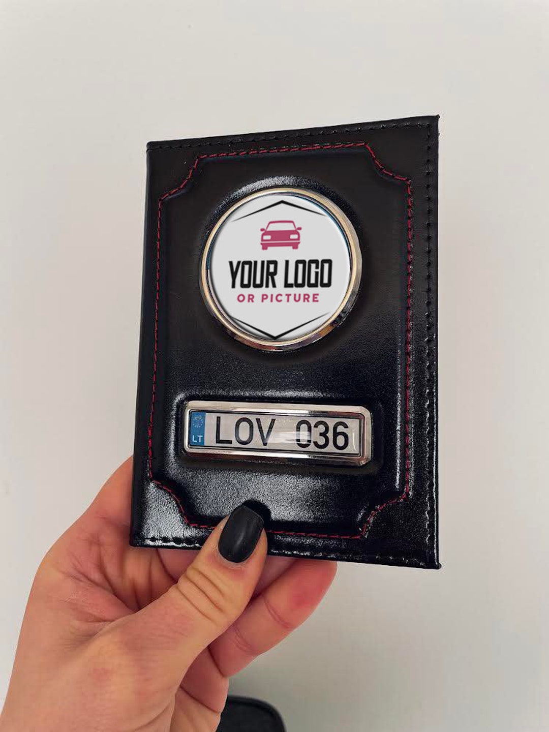 Custom Leather Document Organizer, Personalised License Plate Cover - Etsy