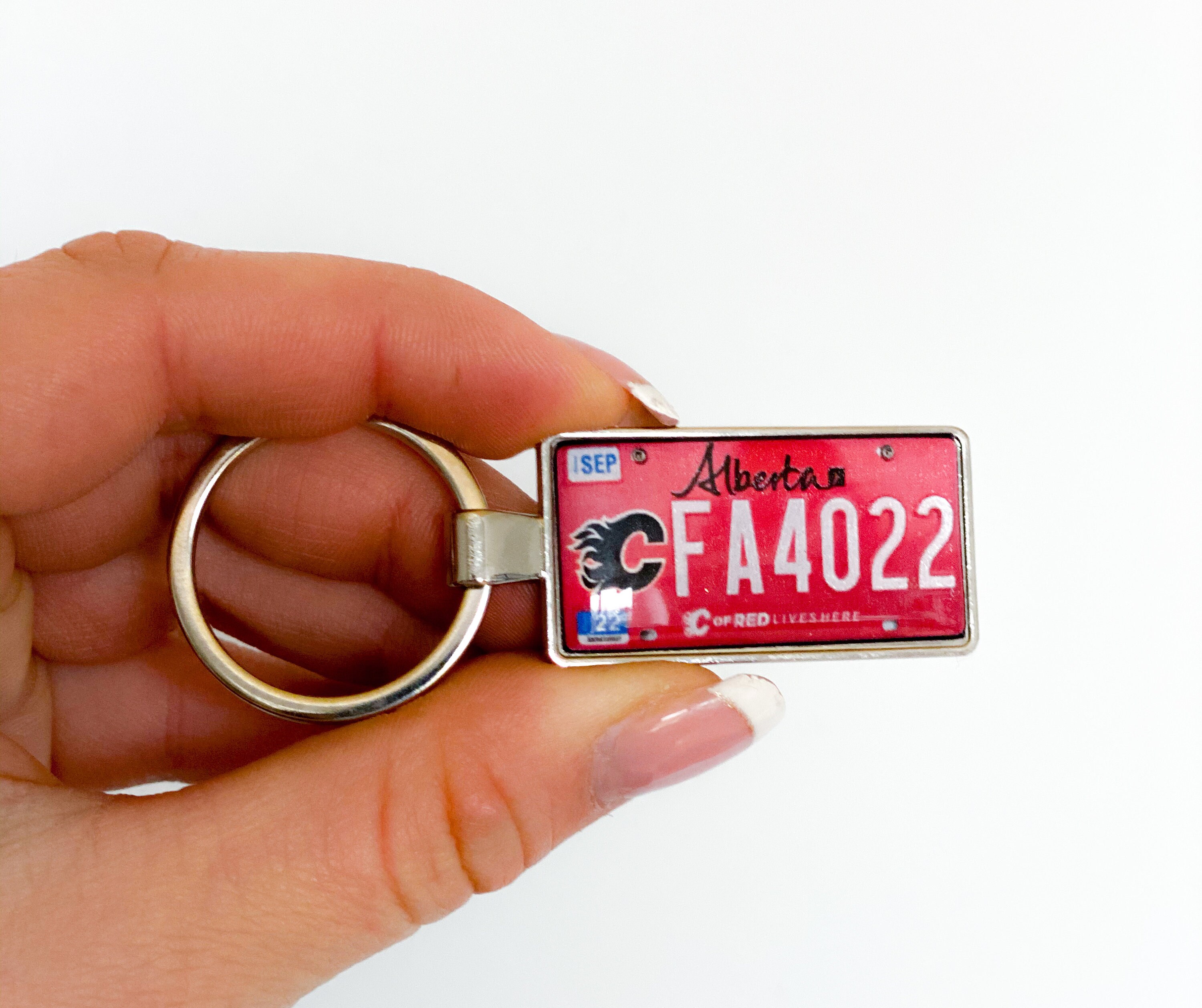 Custom Alberta License Plate Keychain Red Alberta Keyring - Etsy