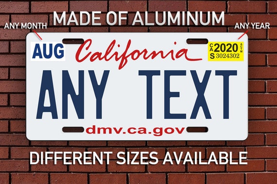 California Personalized License Plate Custom Aluminum License | Etsy