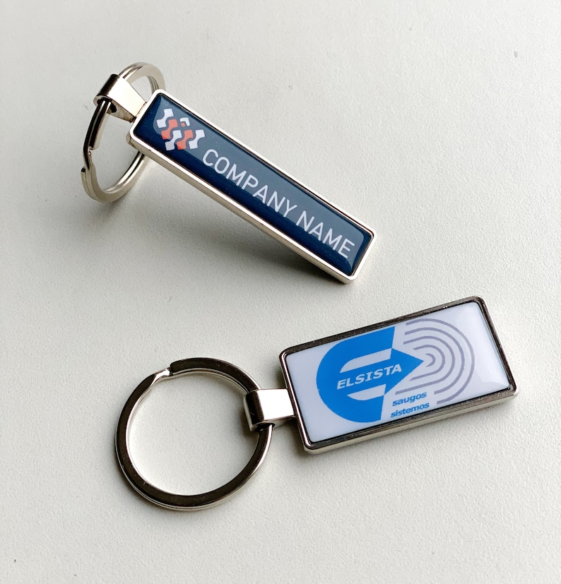 Company Logo Keyring Business Logo Keyring Double Sided - Etsy