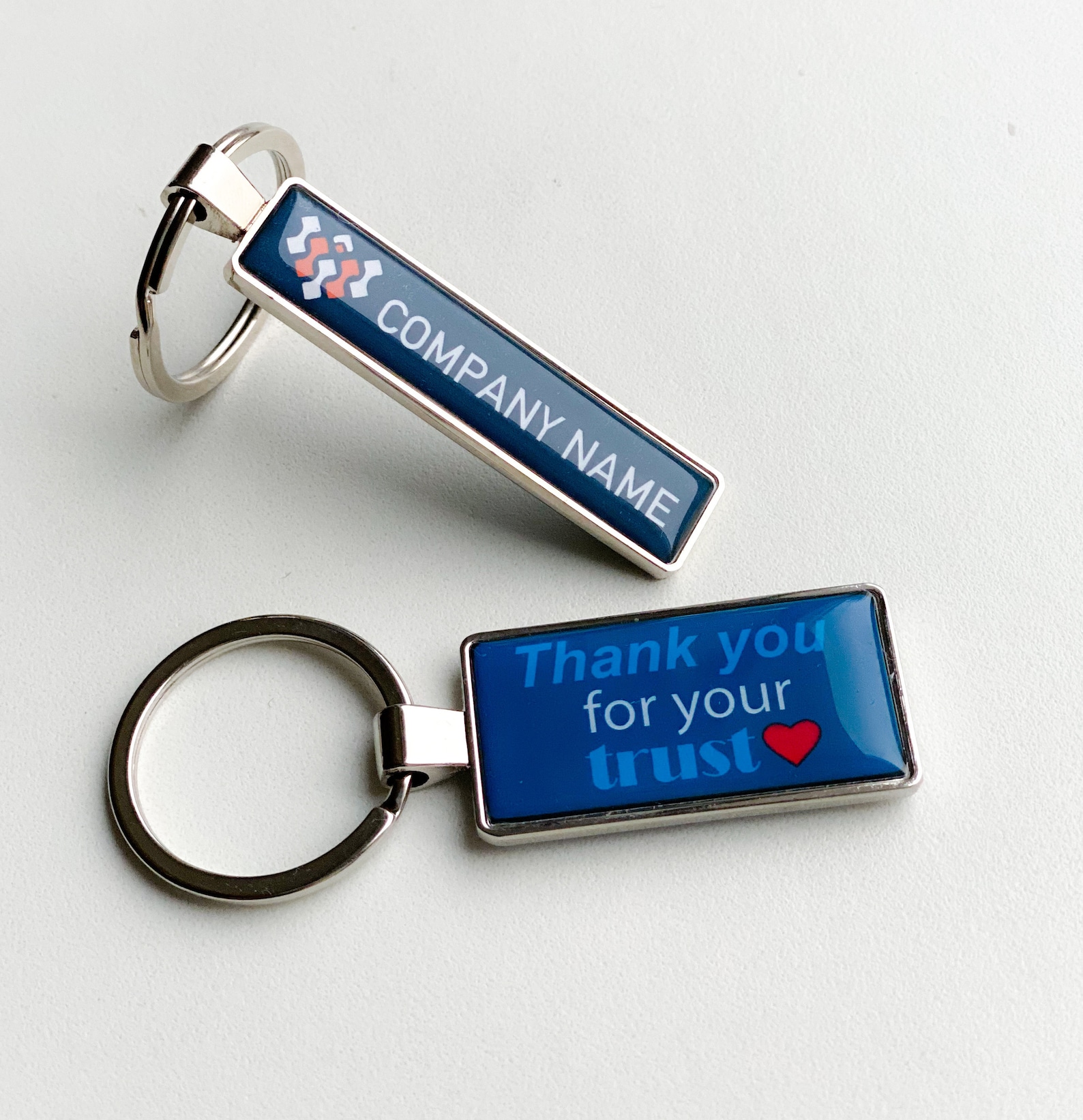 Company logo keyring business logo keyring double sided | Etsy