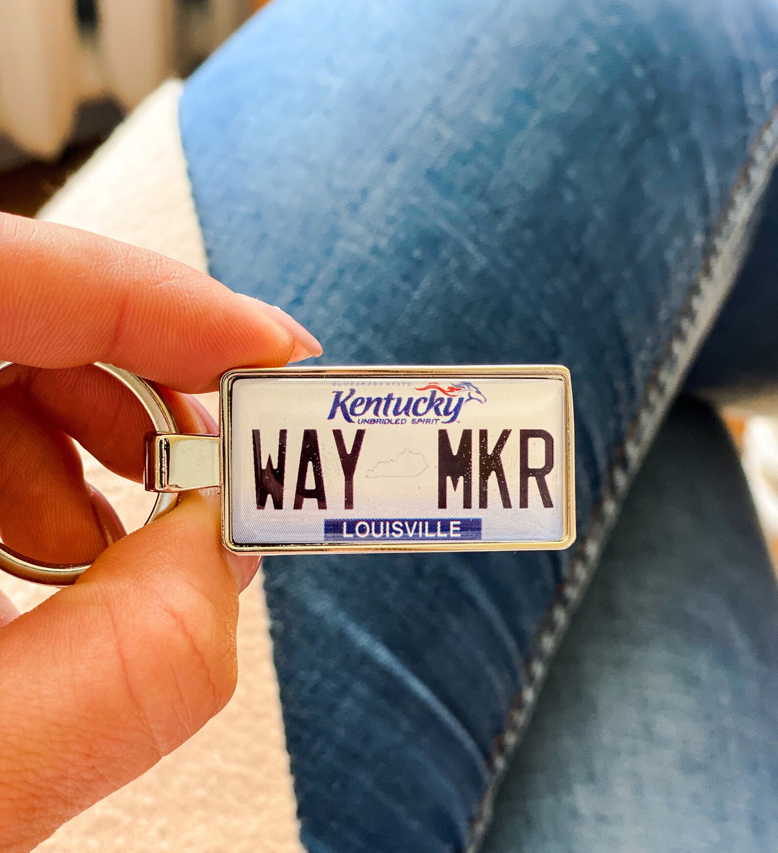 Kentucky Custom Number Plates Keyring, Two Sided Personalized Keychain ...
