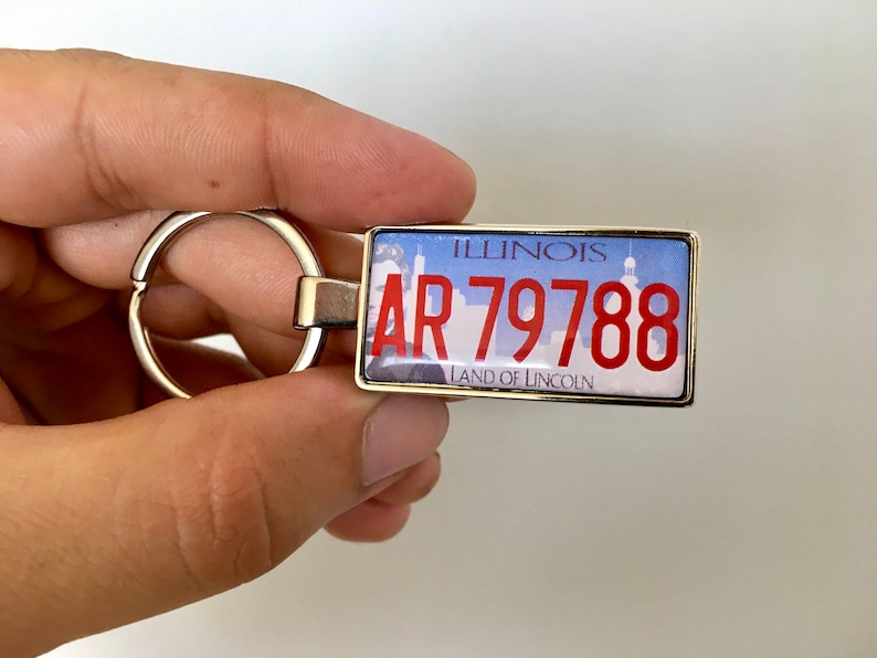 Personalized Illinois State License Plate Keychain Any State - Etsy