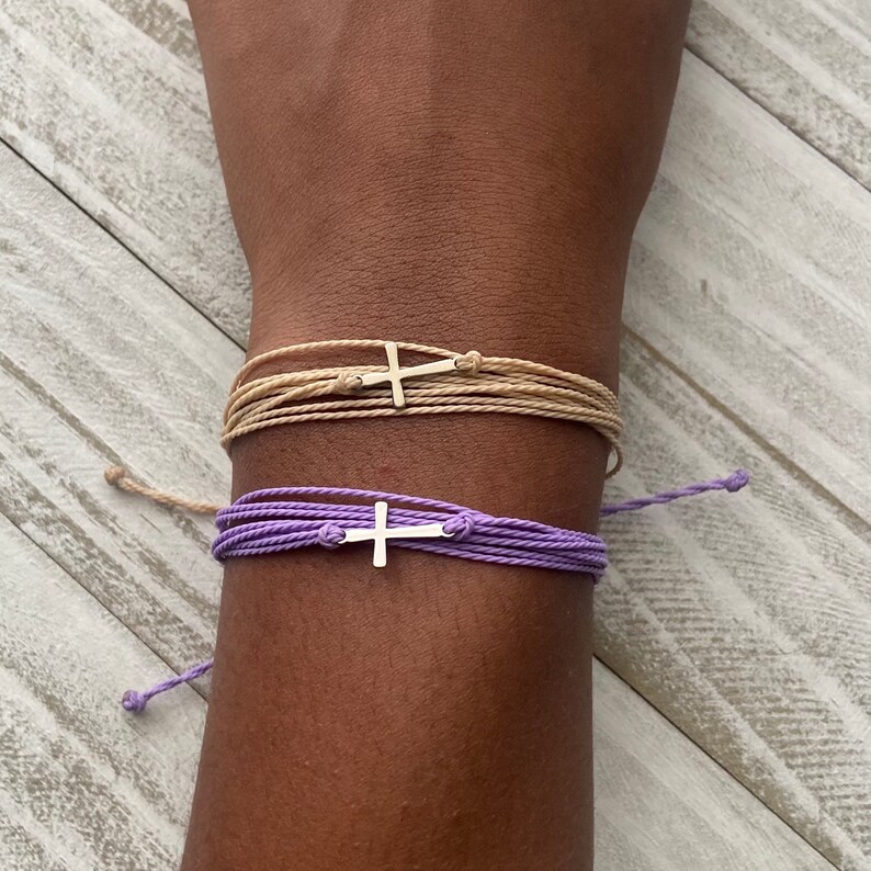 Custom Color Multi-string Christian Cross Bracelet Waterproof - Etsy