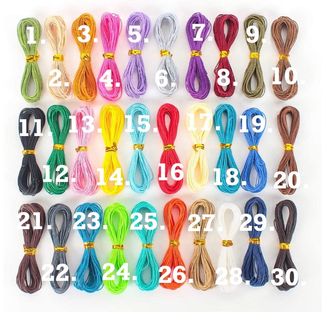 Custom Color Clear Beaded Waxed String Bracelet Waterproof - Etsy