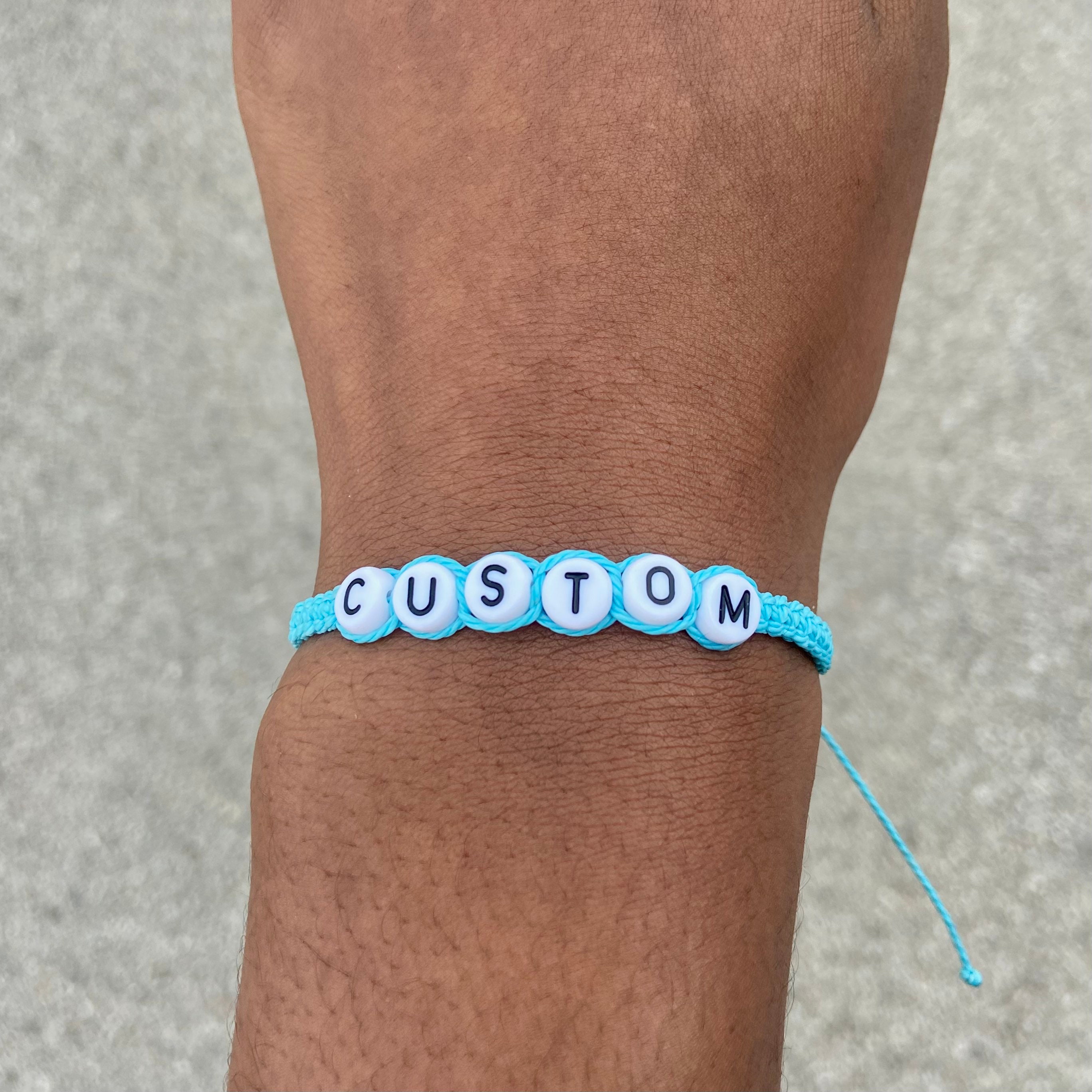 Custom Word Bracelet Choose Your Color Waterproof & - Etsy