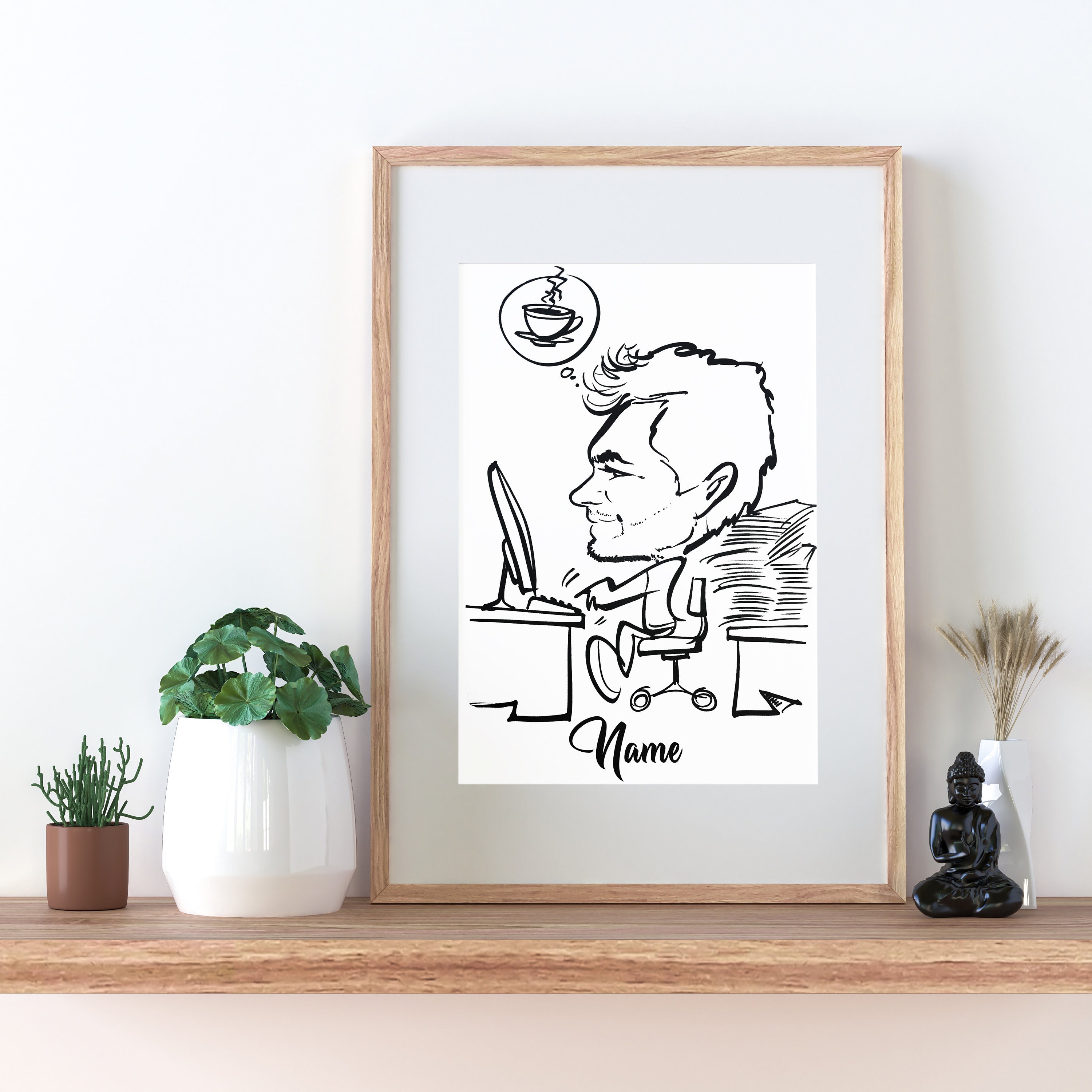 CUSTOM. Person Profile Caricature From Photo, but 100% Hand Drawn by Me ...