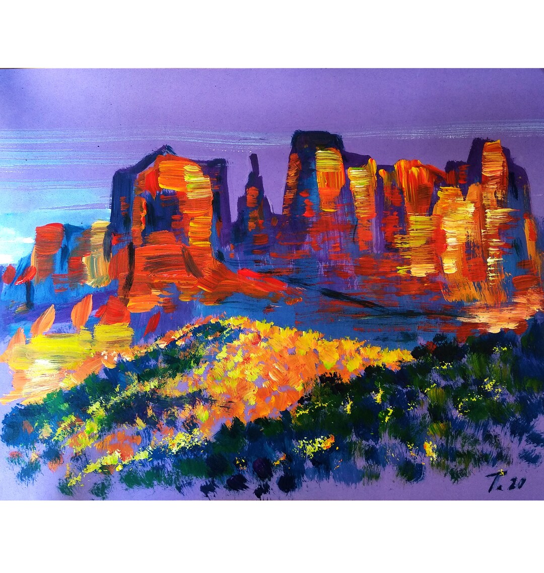 Arizona Painting Original Art Acrylic Grand Canyon National Park Art ...