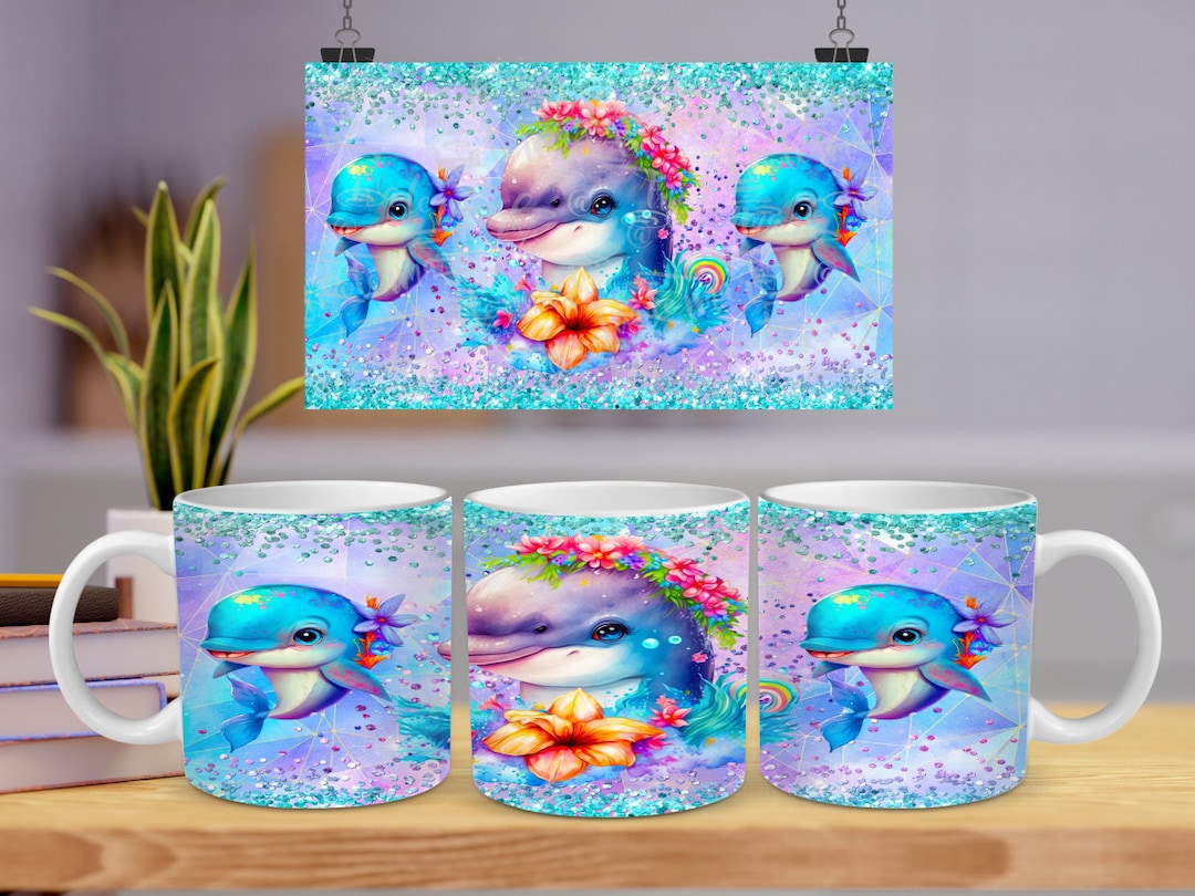 Dolphin Mug Sublimation Transfer Ready to Press - Etsy