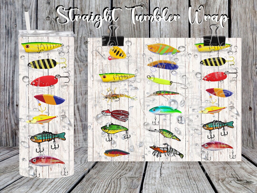 Fishing Lure Sublimation Transfer Ready to Press Skinny Tumbler 20 ...
