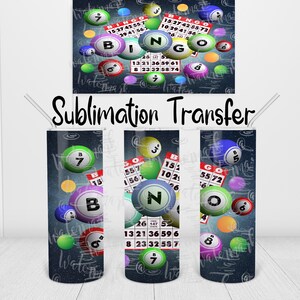 Bingo - Tumbler Sublimation Transfer - Ready to Press - Skinny Tumbler ...