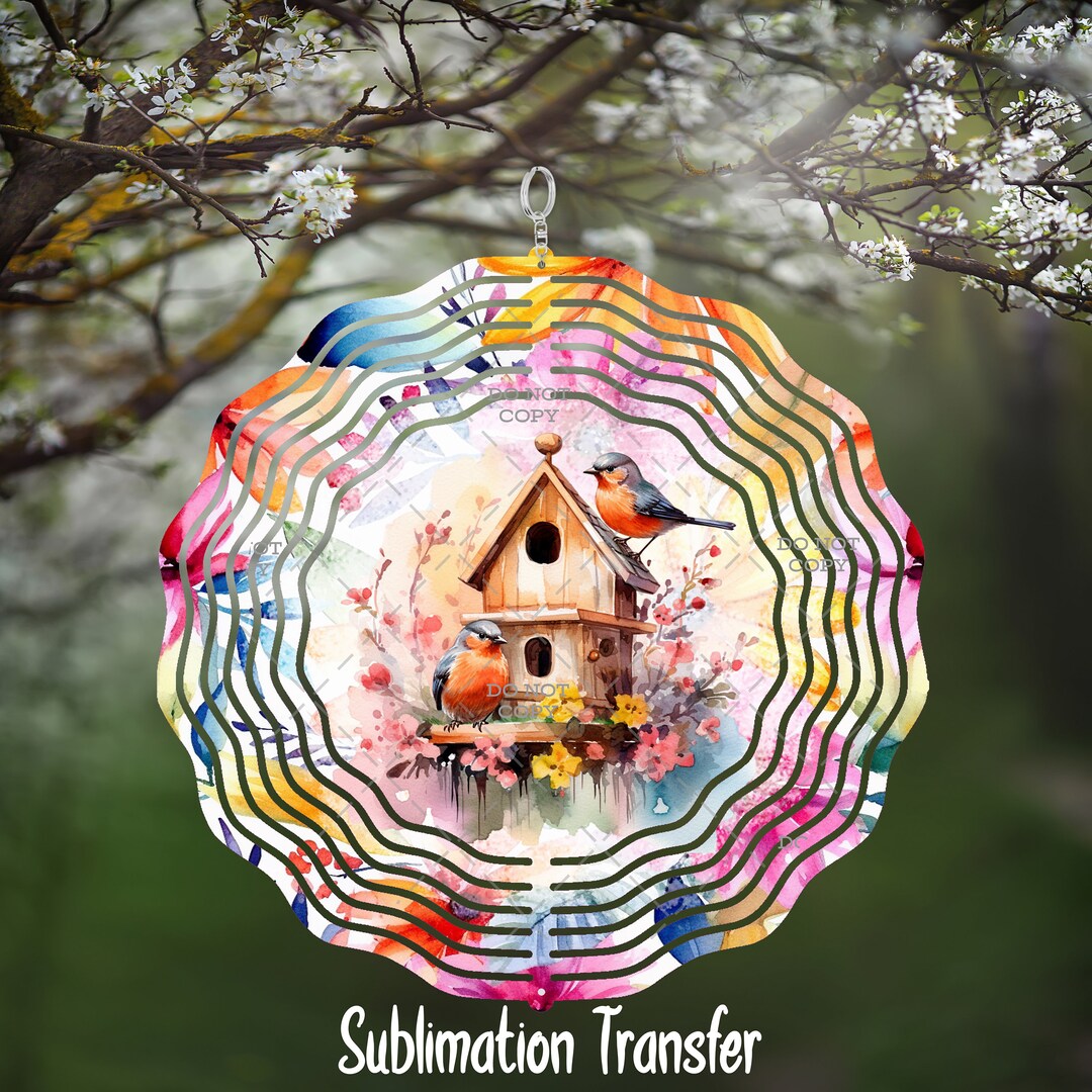 Robins and Flowers Wind Spinner Ready to Press Sublimation Transfer - Etsy
